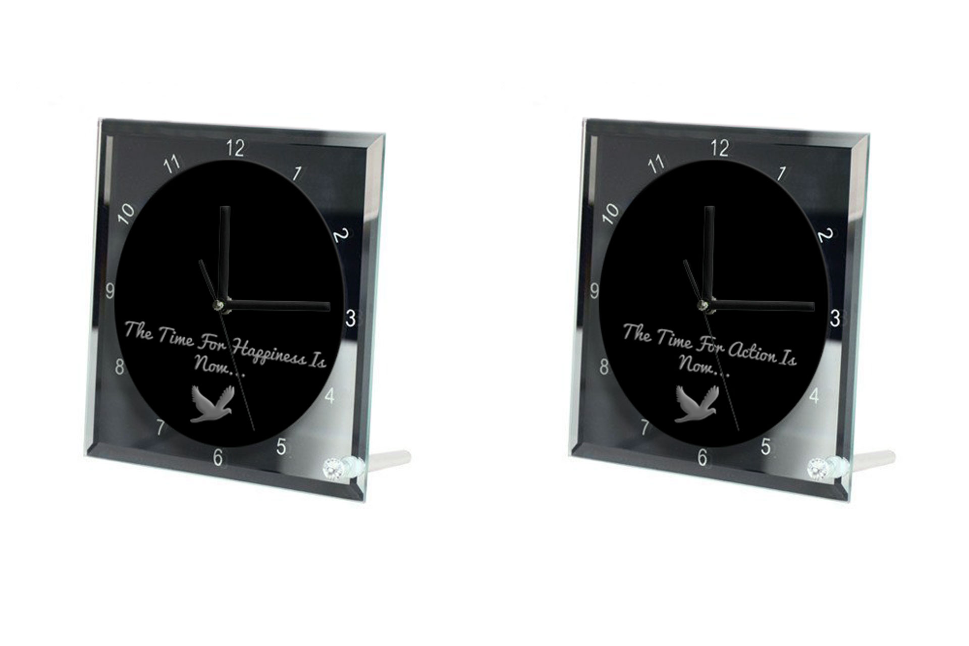 A Daily Quotivation Affirmation Glass Table Clock 03 - Quotivation