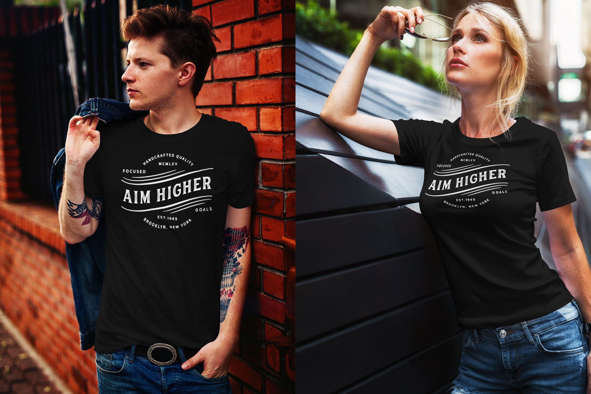 Black 'Aim Higher' T-Shirt - Quotivation