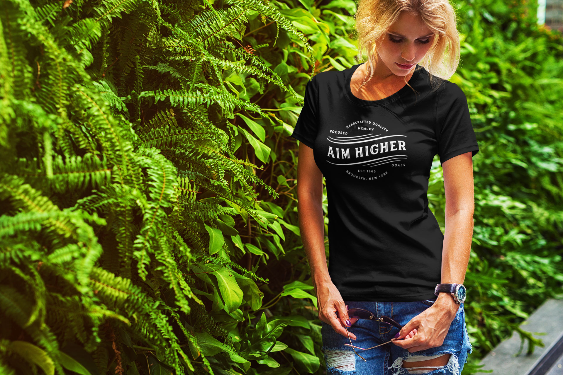 Black 'Aim Higher' T-Shirt - Quotivation